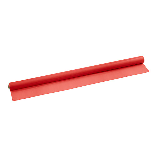 Table Mate 40" x 100' Red Plastic Table Cover Roll - 4/Case