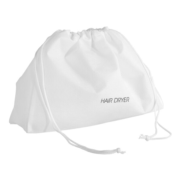 room360 13" x 9 1/2" White Hair Dryer Bag RGB003WHT86 - 48/Pack