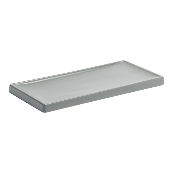 room360 8 1/4" x 4" Smoke Composite Stone Amenity Tray RTR036GYC23 - 6/Case