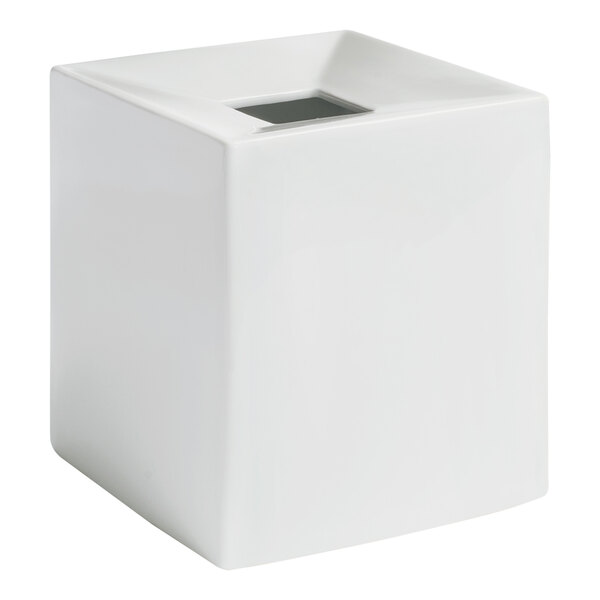 room360 Lisbon 5 1/4" x 5 1/4" White Porcelain Square Tissue Box Cover ...