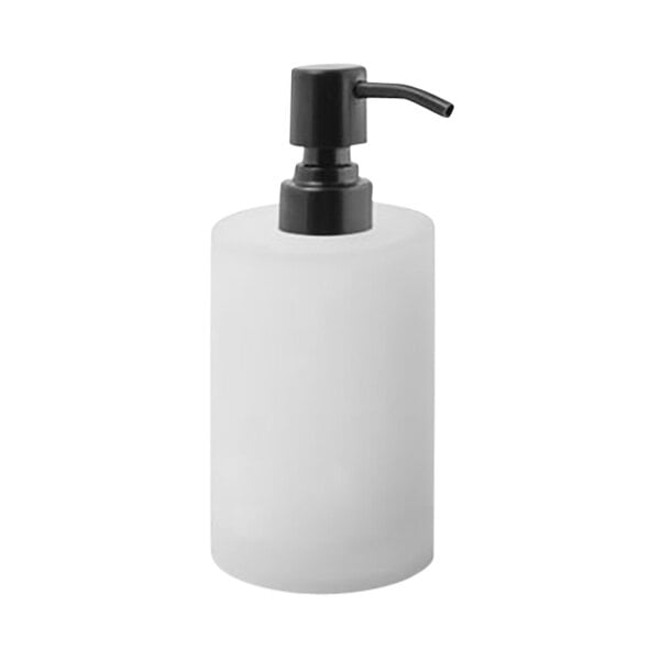 room360 Nassau 10 oz. Ice Soap Dispenser with Matte Black Pump Top - 6/Case