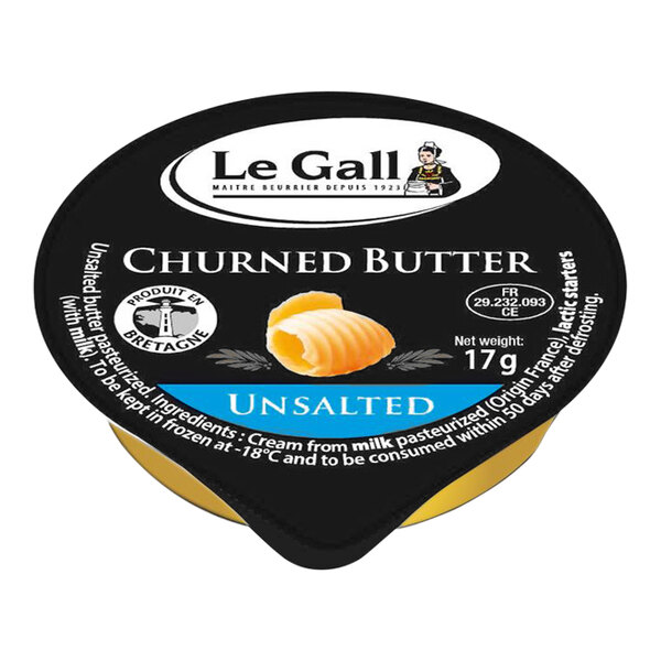 Le Gall Refrigerated Unsalted Churned Butter Portion Cup 17 Grams - 48/Case