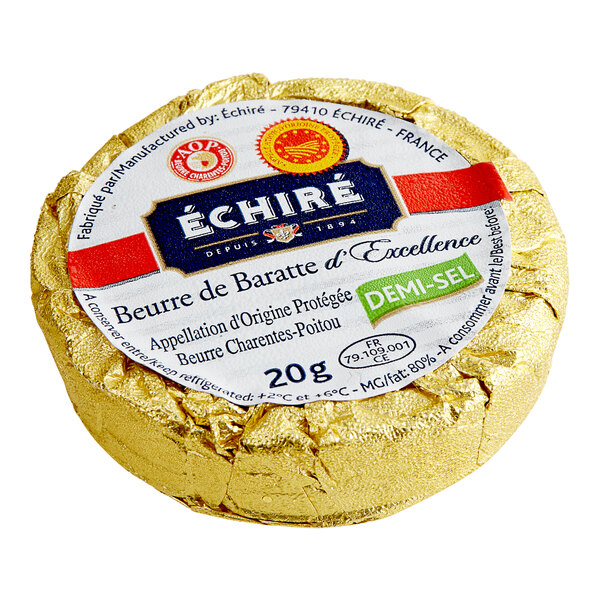 Echire Frozen Salted Churned Butter Foiled Portion Packet 20 Grams ...
