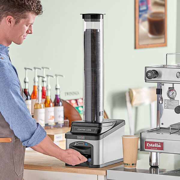 KleanTake by ServSense Plug In Touchless Lid Dispenser for Beverage Lids