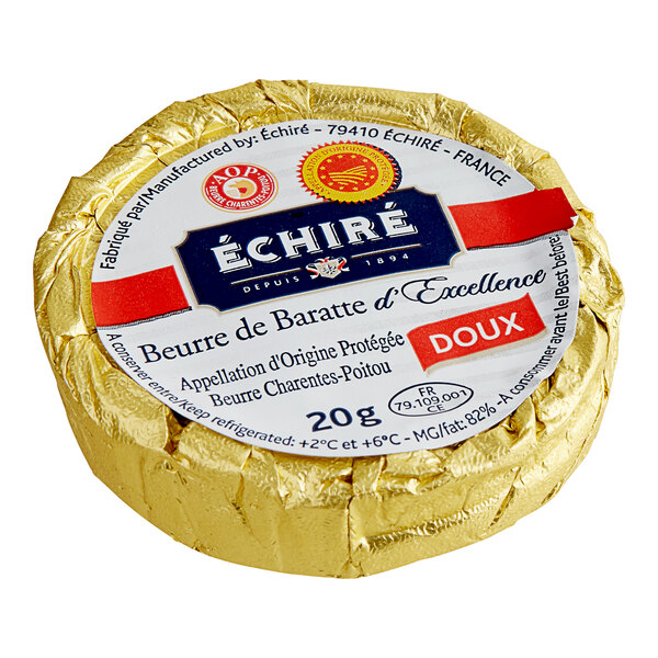 Echire Refrigerated Unsalted Churned Butter Foiled Portion Packet 20 ...