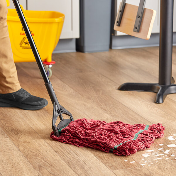 Lavex Pro 24 oz. #32 Red Rayon Blend Looped End Mop Head with 1 ...