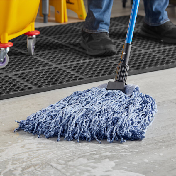 Lavex 32 oz. Blue Rayon Cut-End Mop Head with 5" Headband - 12/Case