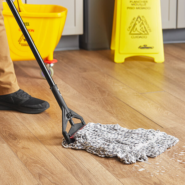 Lavex 16 oz. #24 Blue / White Rayon Blend Looped End Finishing Mop Head ...