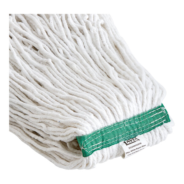 Lavex Pro 24 oz. #32 White Rayon Blend Looped End Mop Head with 1" Headband
