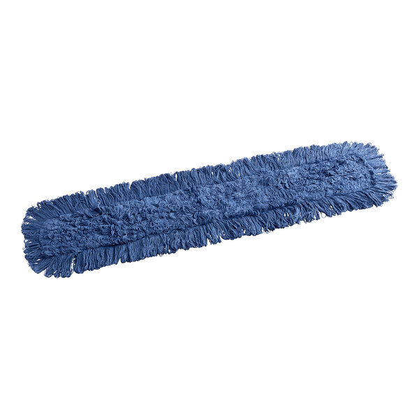 Lavex 48" x 5" Blue Cotton Blend Looped End Dry Dust Mop Head