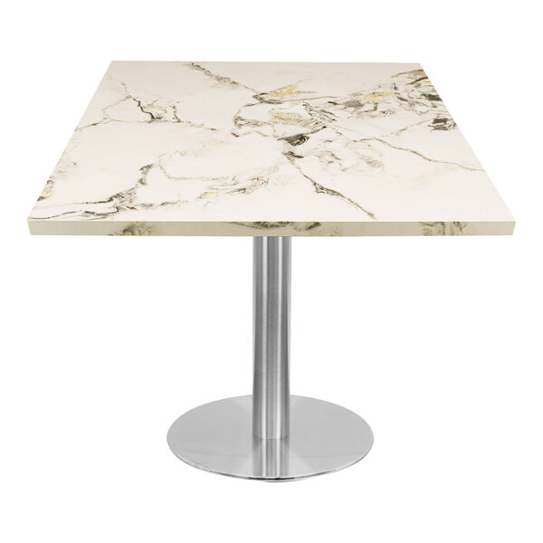 Art Marble Furniture P600 30" x 42" White Calacatta Sintered Stone Tabletop