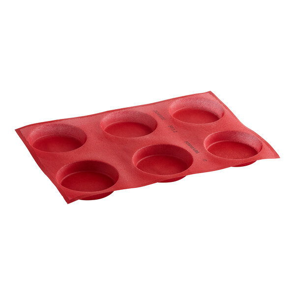 Pavoni Formasil 6 Compartment Round Micro-Perforated Silicone Bread and ...