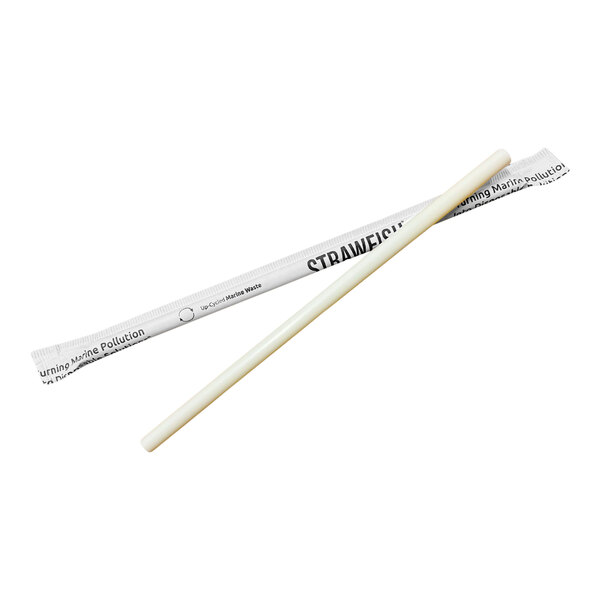 StrawFish 7 3/4" Natural Wrapped Giant Straw - 5000/Case