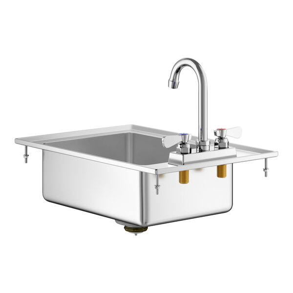 Regency 10" x 14" x 5" 16-Gauge Stainless Steel One Compartment Drop-In ...