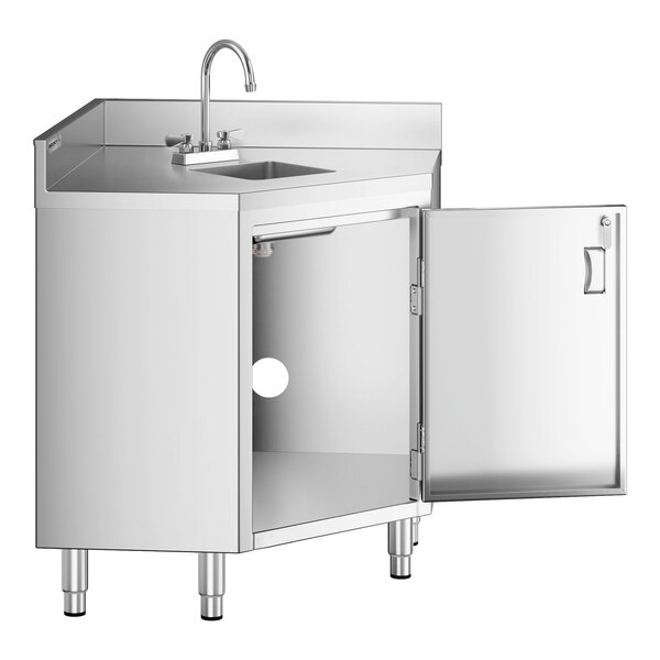 Regency Spec Line 30" x 30" 14 Gauge Stainless Steel Corner Work Table ...