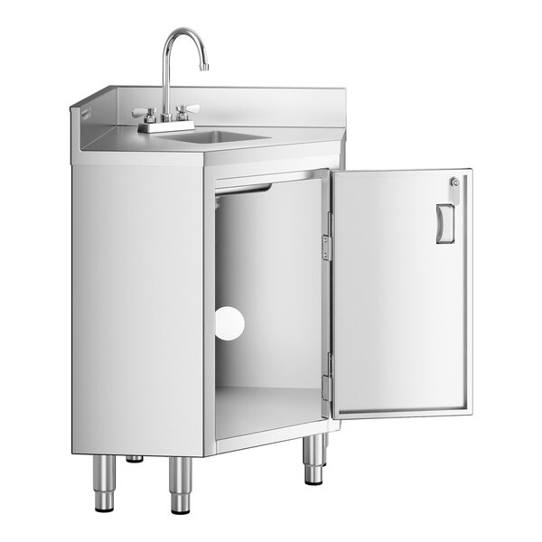 Regency Spec Line 24" x 24" 14 Gauge Stainless Steel Corner Work Table ...