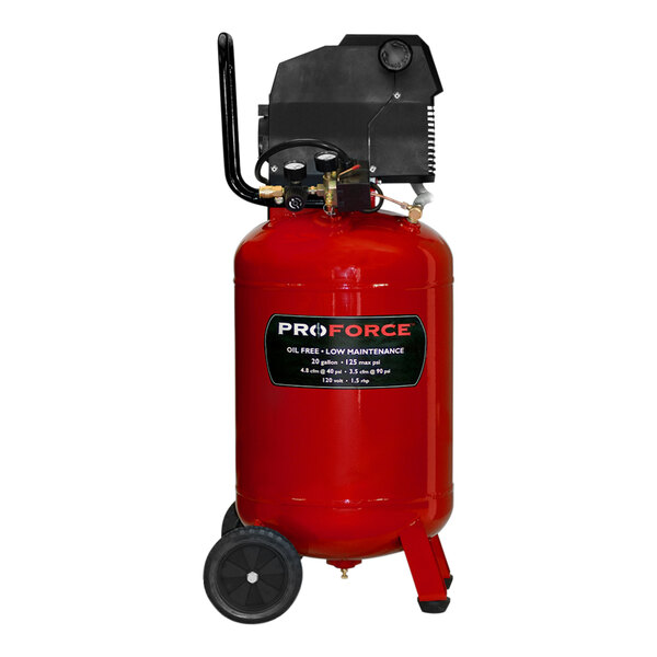 ProForce 20 Gallon Portable Oil-Free Vertical Steel Single-Stage Air ...