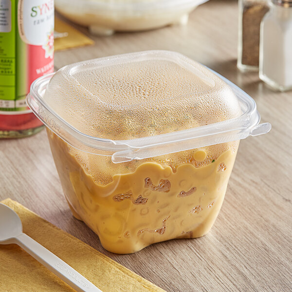 Inline Plastics 32 oz. Tamper-Resistant Square Take-Out Container