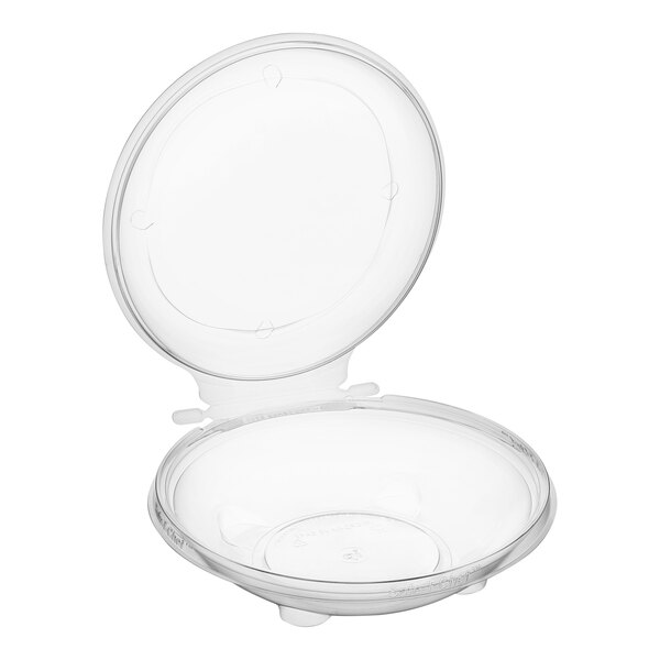 Inline Plastics Safe-T-Chef 20 oz. Tamper-Resistant, Tamper-Evident Vented Round Hinged ...