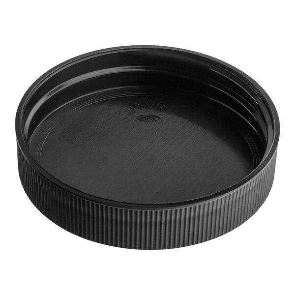 53/400 Black Unlined Polypropylene Cap - 100/Pack