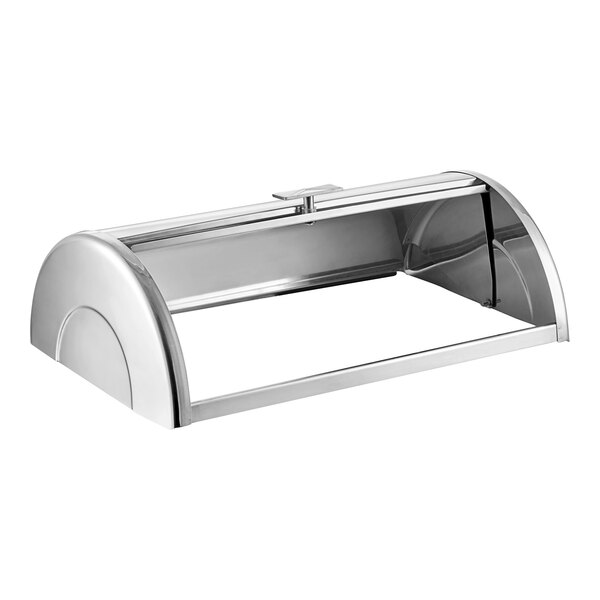 Choice Deluxe 8 Qt. Rectangular Roll Top Chrome Trim Chafer Cover