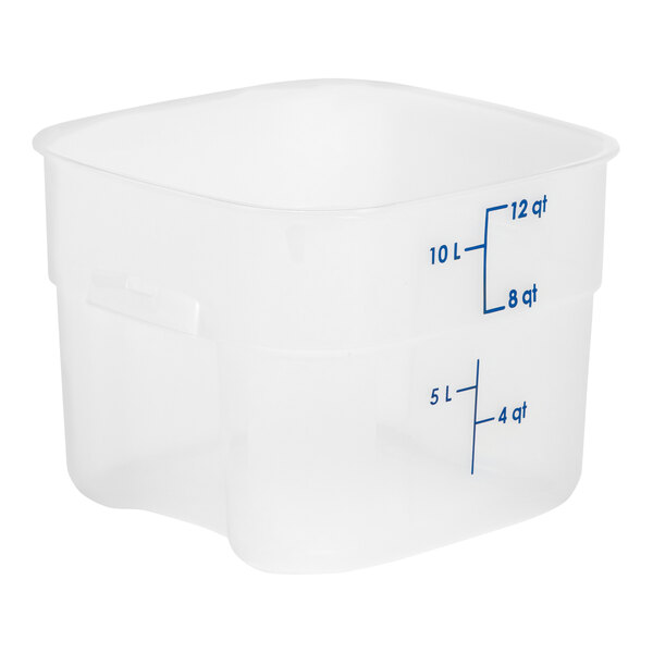 Cambro CamSquares® FreshPro 12 Qt. Translucent Square Polypropylene ...