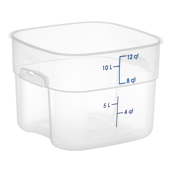 Cambro CamSquares® FreshPro 12 Qt. Translucent Square Polypropylene ...