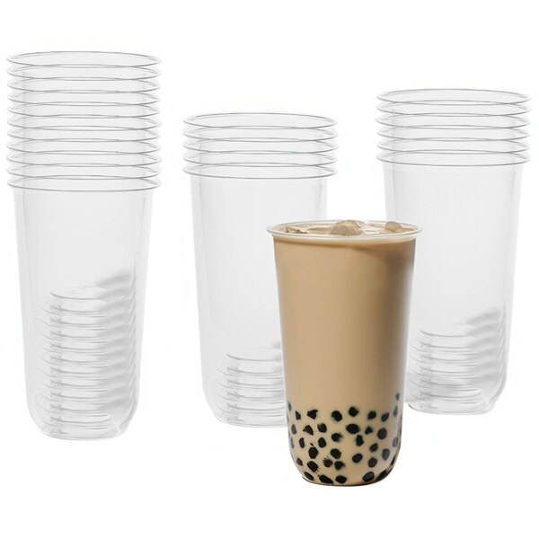 Tossware Natural 24 oz. Plant-Based PLA Plastic Rounded Bottom Arc Cold ...