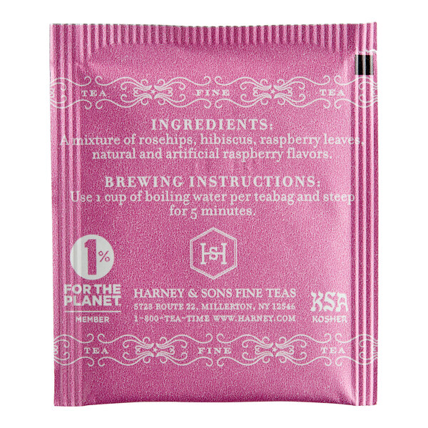 Harney & Sons Raspberry Herbal Tea Bags - 50/Box