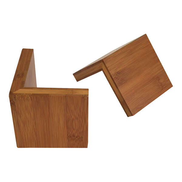 Dalebrook 3 15/16" x 3 15/16" x 3 15/16" Bamboo L-Shaped Risers - 2/Set