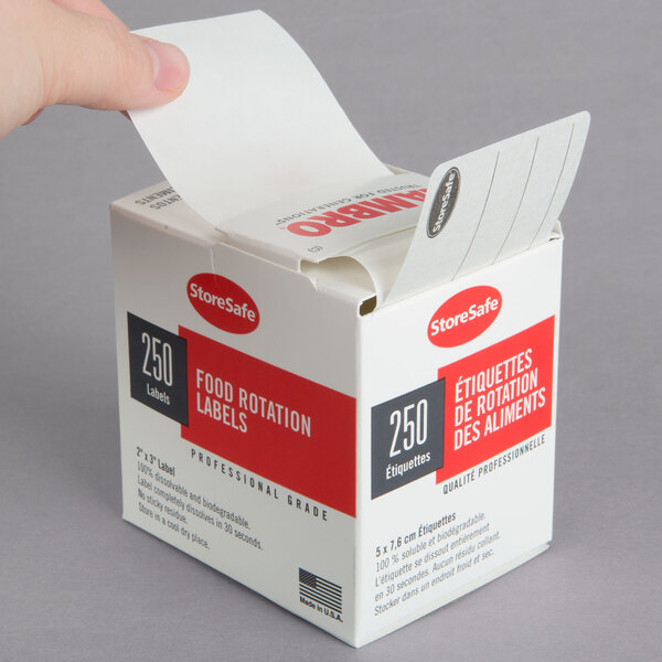 Cambro 23SLINB250 250 Count StoreSafe 3" x 2" Blank Dissolvable Product ...