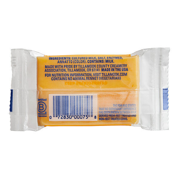 Tillamook Medium Yellow Cheddar Cheese Snack Portion 0.75 oz. with ...
