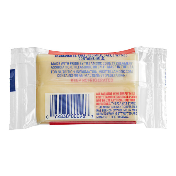 Tillamook Sharp White Cheddar Cheese Snack Portion 0.75 oz. with ...