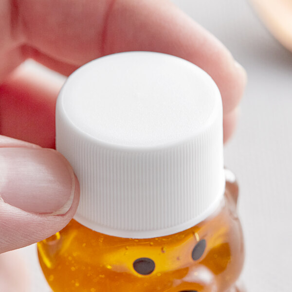 24/410 White Continuous Thread Lid with Foam Liner - 100/Pack