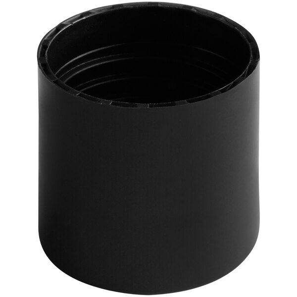 24/410 Black Unlined Disc Top Lid - 100/Pack