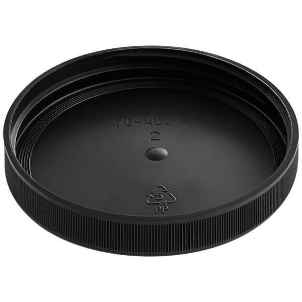 70/400 Unlined Black Ribbed Plastic Cap - 100/Pack
