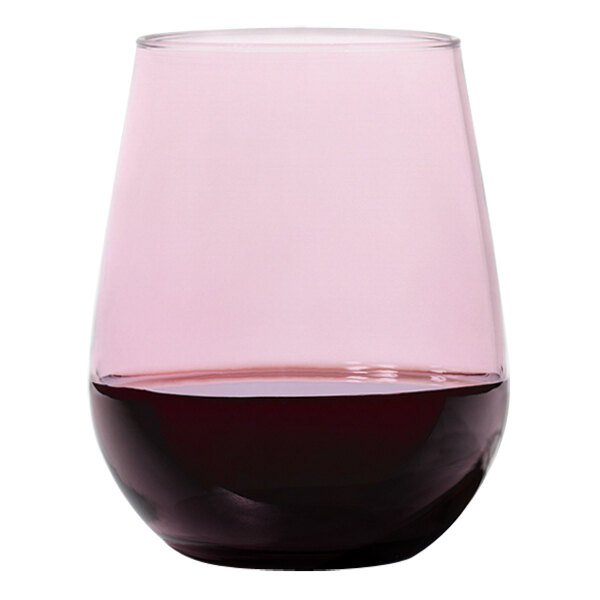Tossware Reserve Go-To 16 oz. Blush Tritan™ Plastic Stemless Wine Glass ...