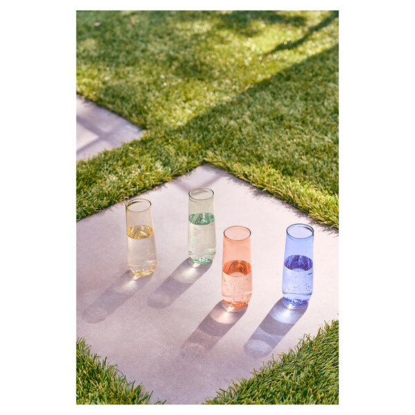 Tossware POP 9 oz. Plastic Coral Pink Flute Glass - 252/Case