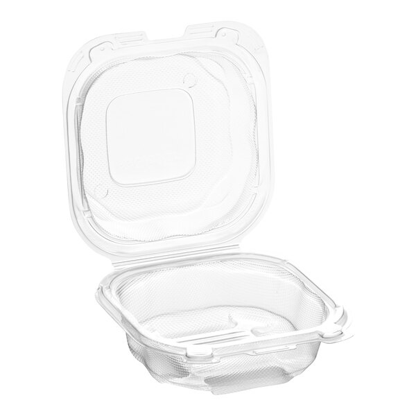 Genpak Clover 6" x 6" x 3" Microwavable 1-Compartment Clear Plastic ...