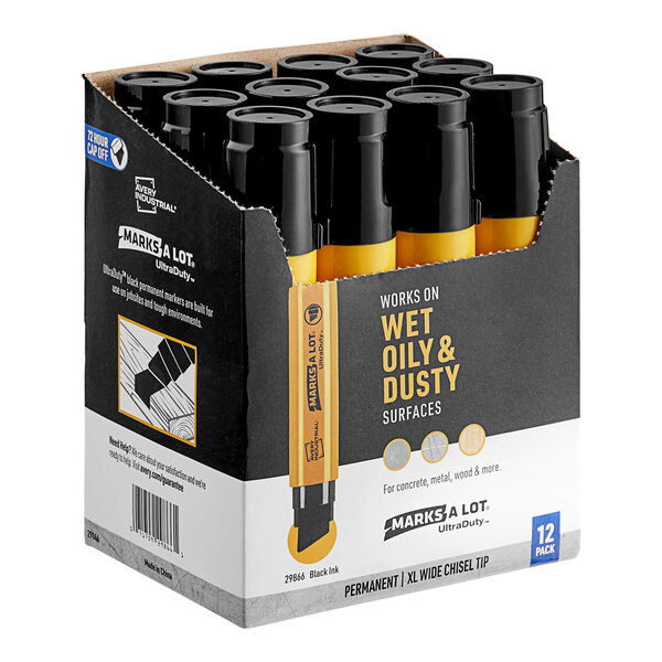 Avery® Marks-A-Lot UltraDuty XL 18mm Black Chisel Tip Industrial ...