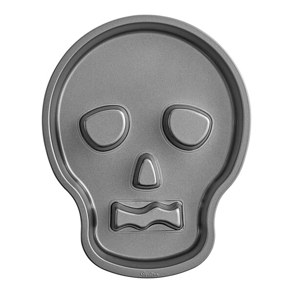 Wilton 12" x 9 1/2" x 1 1/2" Fluted Non-Stick Steel Skull Cake Pan ...