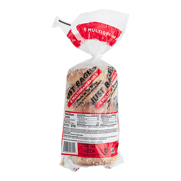 Just Bagels Authentic New York Multigrain Bagel 4 oz. - 48/Case