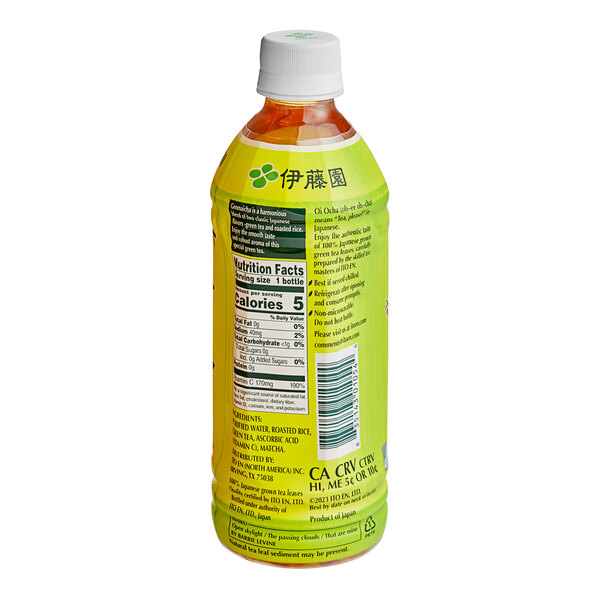 Ito En Oi Ocha Matcha Genmaicha Green Iced Tea 16.9 fl. oz. - 12/Case
