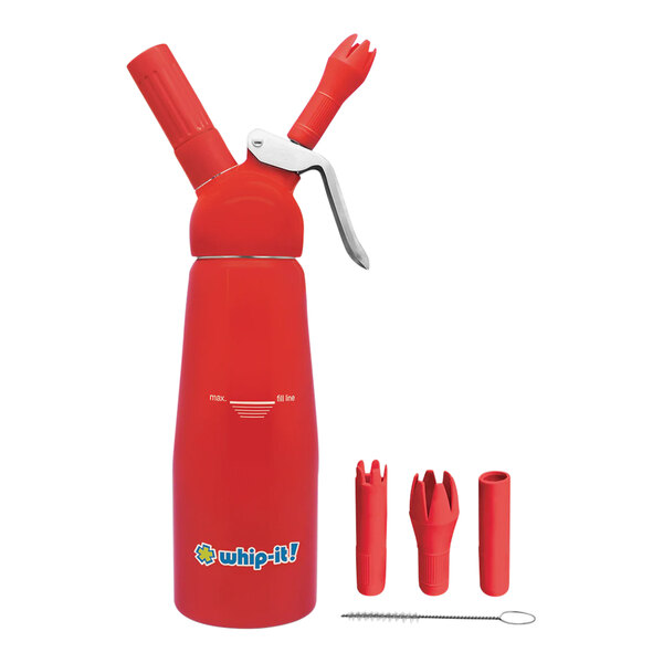 Whip-It Armor 0.5 Liter Red Rubber-Coated Aluminum Whipper DC-Amr-H03R