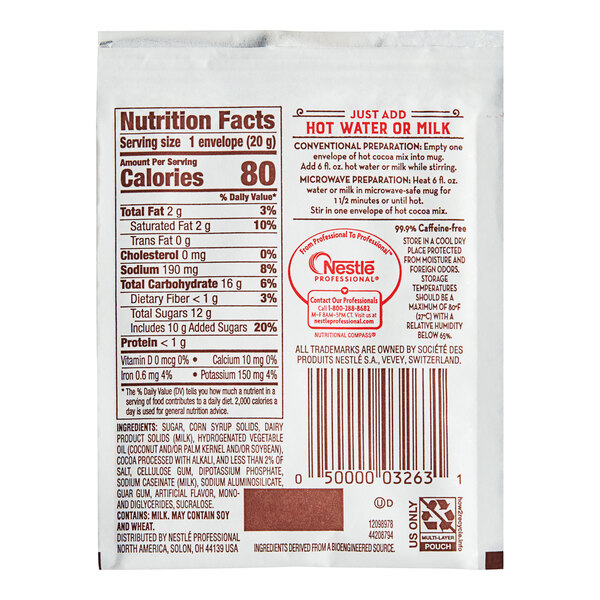 Nestle Rich Chocolate Hot Cocoa Mix Packet 50 Count - 6/Case