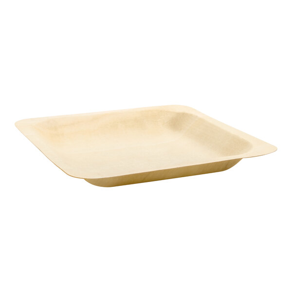 Front of the House Servewise 5 1/2" Compostable Wood Square Plate - 200 ...