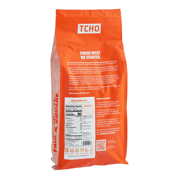 TCHO Choco Charms 60.5% Dark Chocolate Hexagons 6.6 lb.