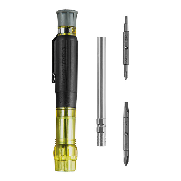 Klein Tools 4-in-1 Multi-Bit Electronics Screwdriver with Pocket Clip 32614