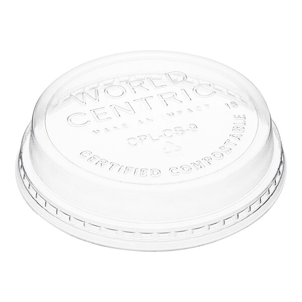 World Centric 4-9 oz. Clear Compostable PLA Dome Lid - 2000/Case