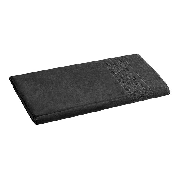 Table Mate 54" x 108" Black Tissue / Poly Table Cover - 24/Case